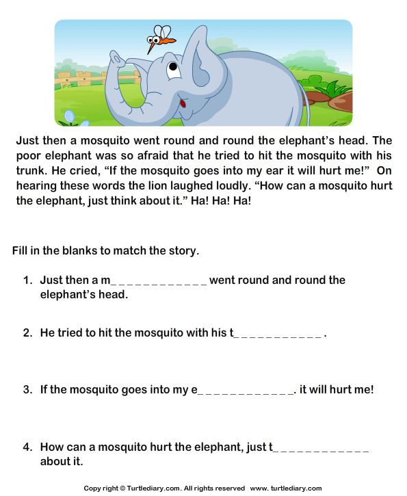 Blank Reading Comprehension Worksheets