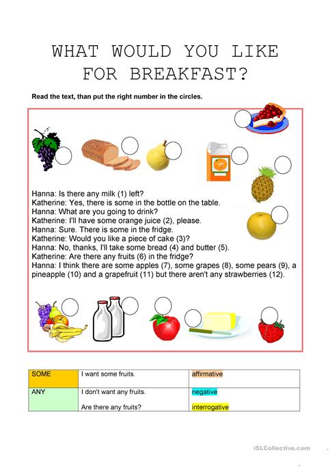 Would You Like Worksheets