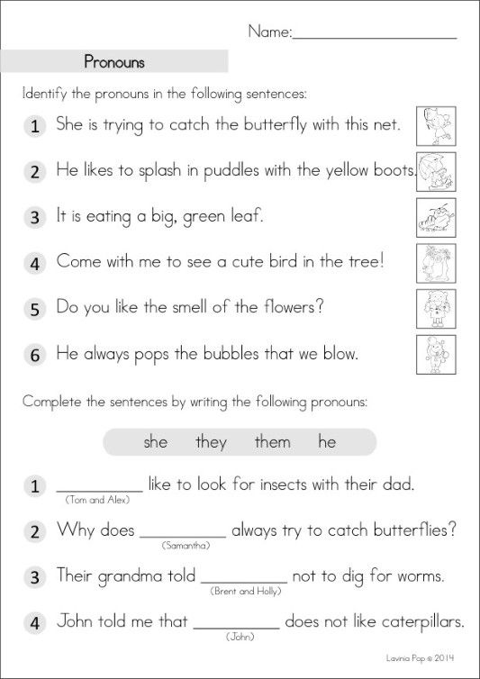 Pronoun Worksheets For Grade 2