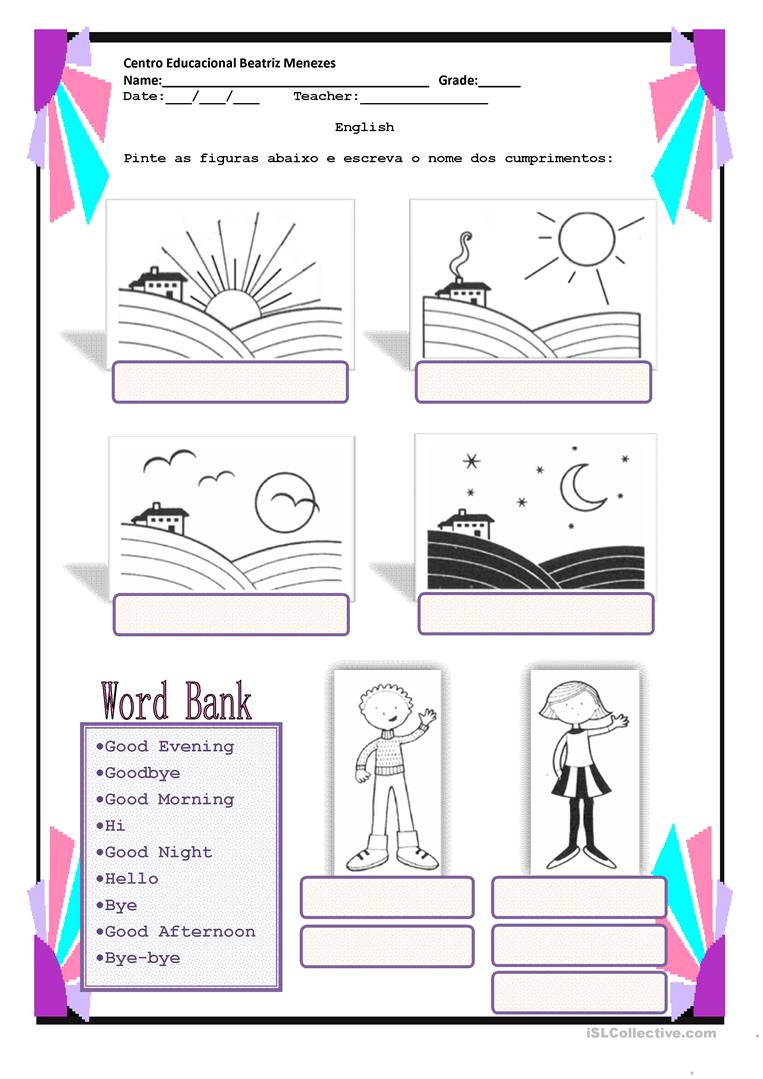 Greetings Worksheets For Preschoolers Pdf 467182 | Free Worksheets Samples