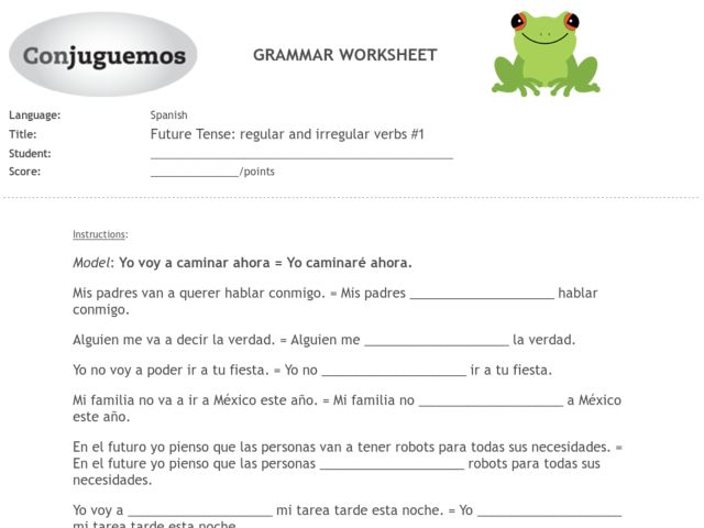 Irregular Yo Verbs Worksheets
