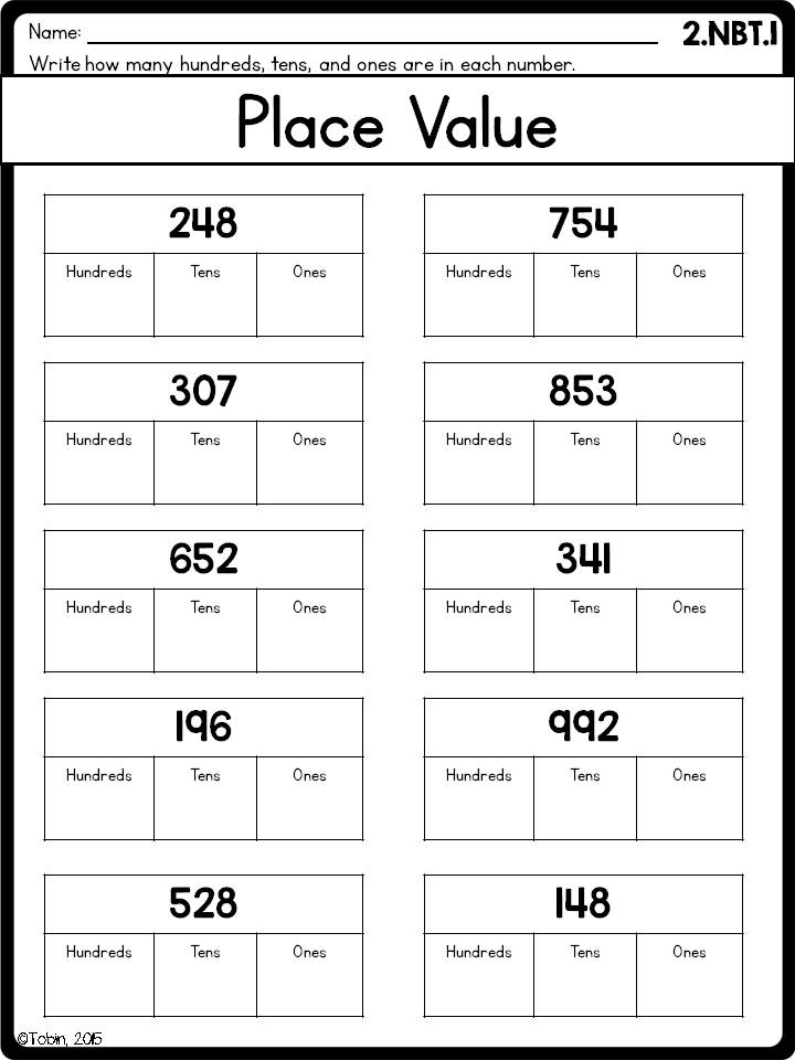 Place Value Worksheets Grade 1
