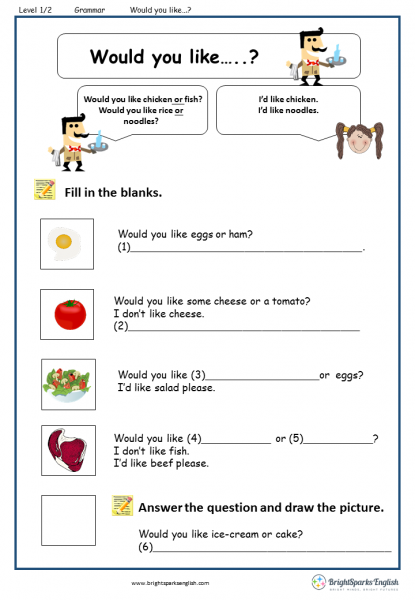 Would Like Worksheets