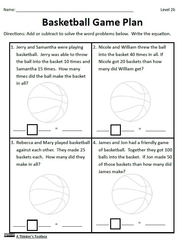 Basketball Math Madness No Prep Worksheets | Free Worksheets Samples