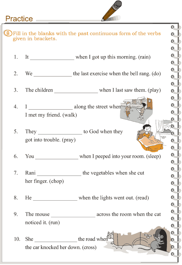 Worksheet Past Progressive Tense | Free Worksheets Samples