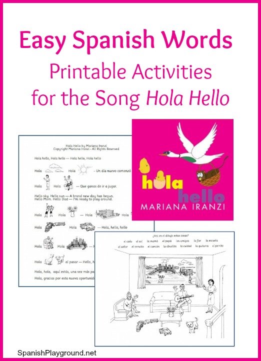 Easy Spanish Words Printable Activities For The Song Hola Hello | Free ...