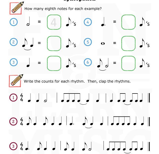 Printable Rhythm Worksheets