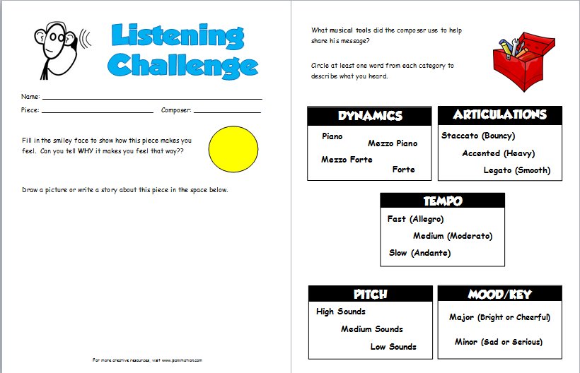 Listening Activity Worksheets