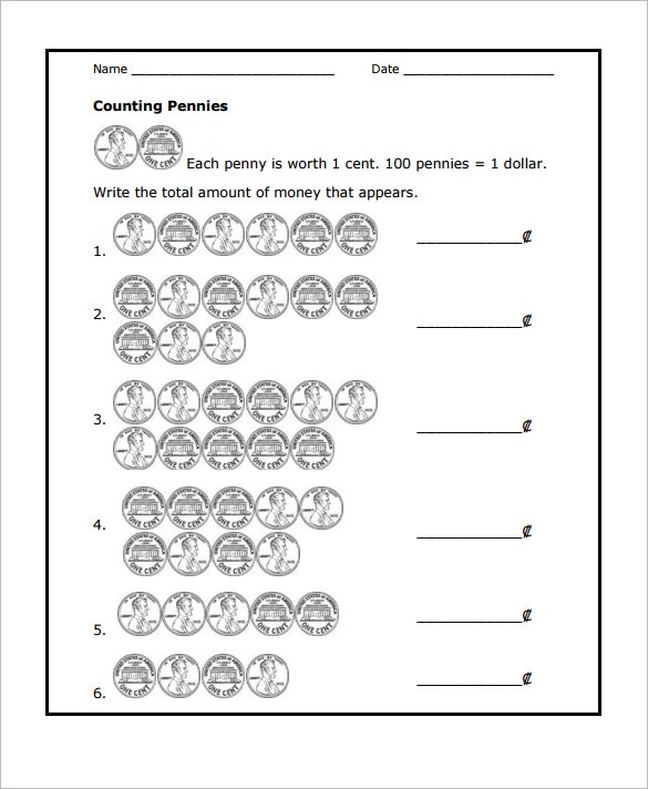 Money Calculation Worksheets