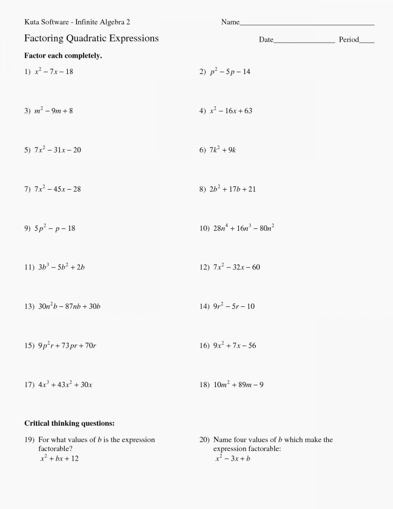 Polynomial Equation Worksheets