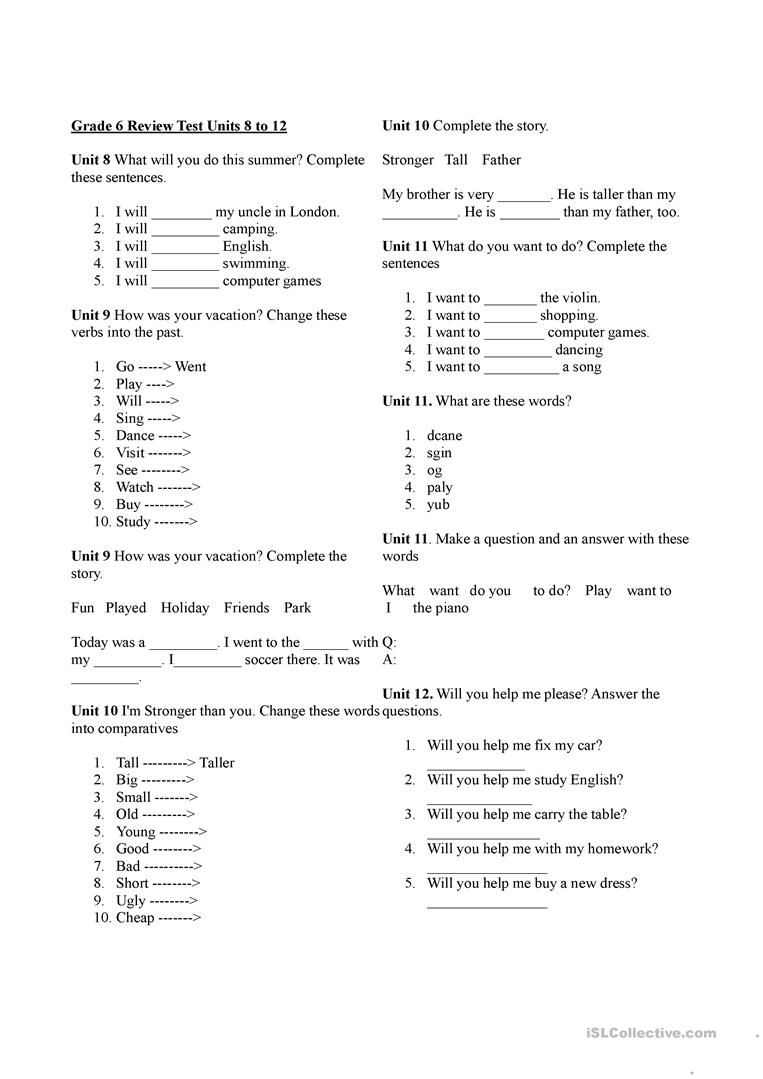 8th Grade English Worksheets Printable Free