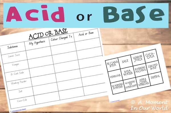Acid And Base Worksheets For Kids