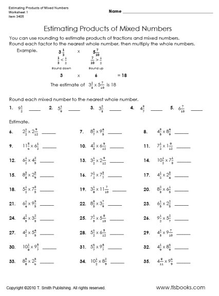 Estimating Multiplication Worksheets