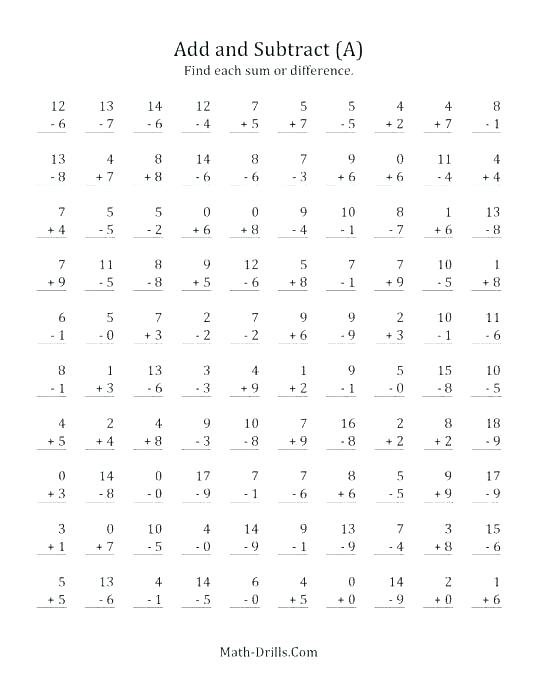 Relating Addition And Subtraction Worksheets