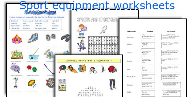 Sports Equipment Worksheets