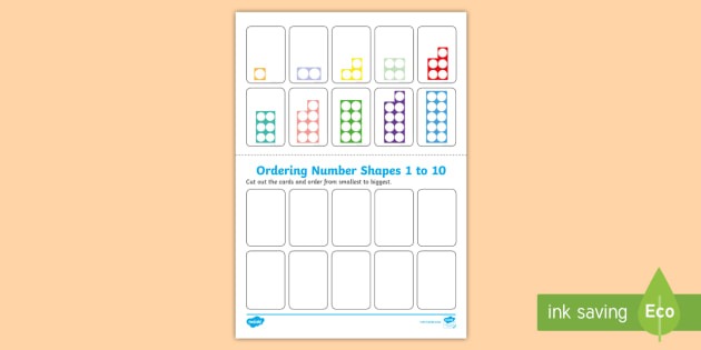 Ordering Number Shapes 1 To 10 Worksheet Activity Sheet | Free ...