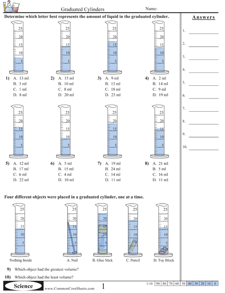 Worksheet Volume Water Displacement | Free Worksheets Samples
