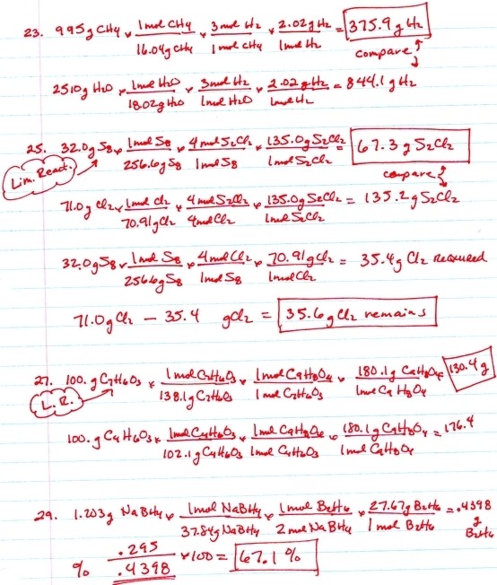 Limiting Reagents Worksheets 2931