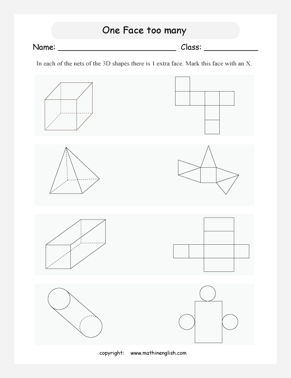 Drawing Nets Worksheets