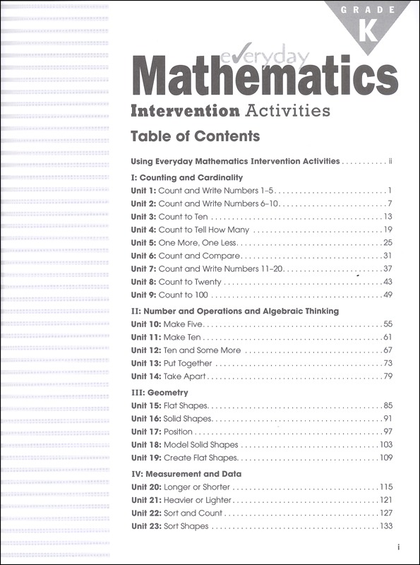 Everyday Math Kindergarten Worksheets