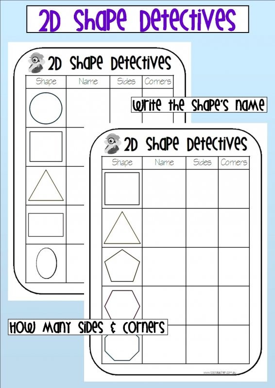 2d Shape Detectives Worksheets | Free Worksheets Samples