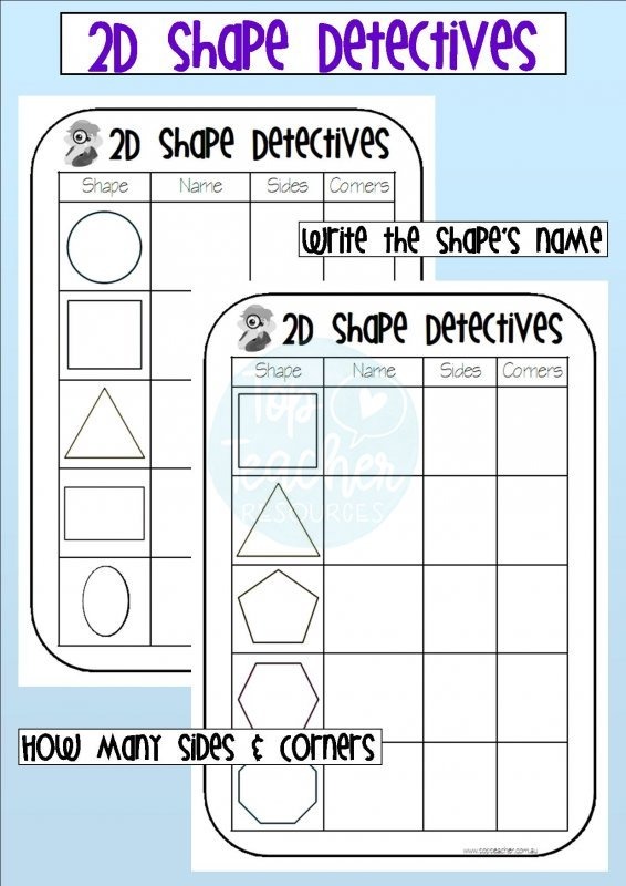 2d Shape Detectives Worksheets | Free Worksheets Samples