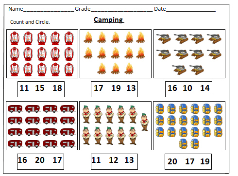 Camping Counting Worksheets (1 | Free Worksheets Samples