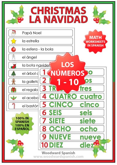 Spanish Christmas Vocabulary Worksheets