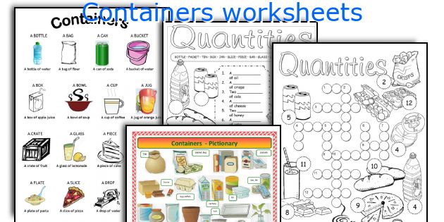 Food Containers Worksheets