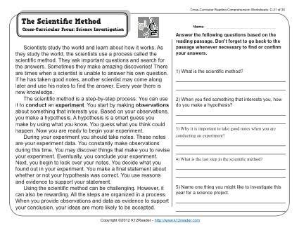 Scientific Method Printable Worksheets