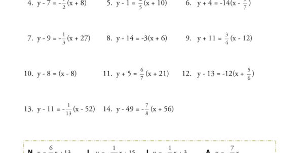 Point Slope Worksheets Kuta