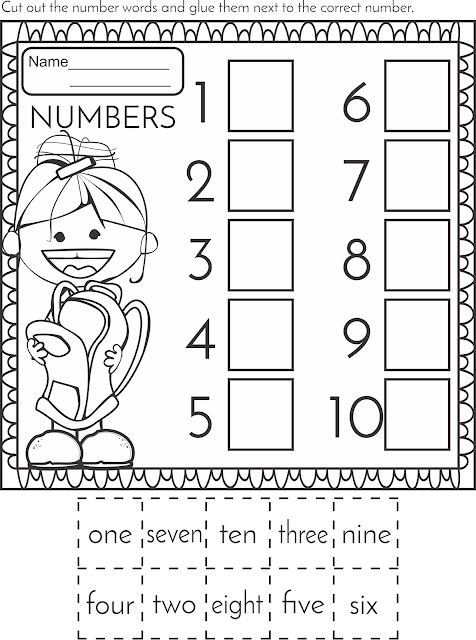 Number Words Worksheets Cut And Paste