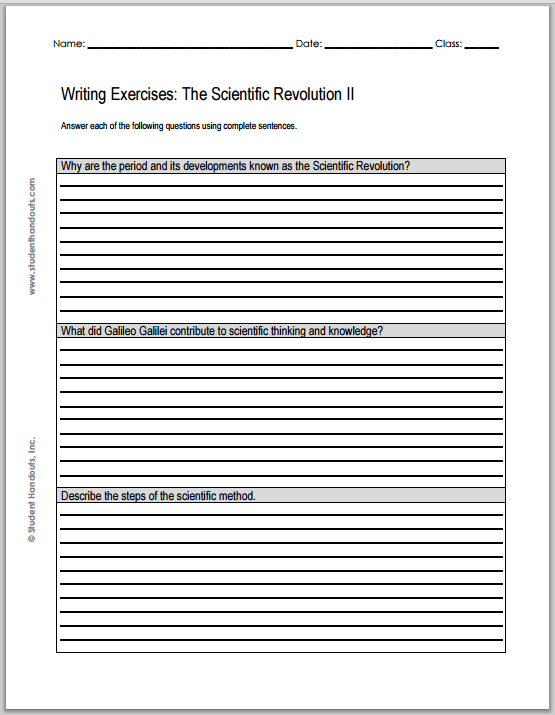 Scientific Revolution Worksheets Pdf