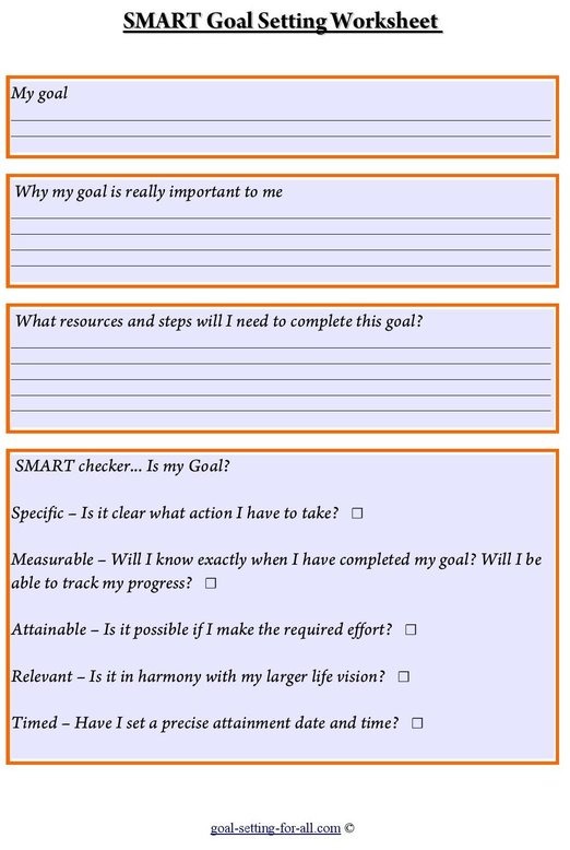 15+ Smart Goals Worksheet Pdf | Free Worksheets Samples