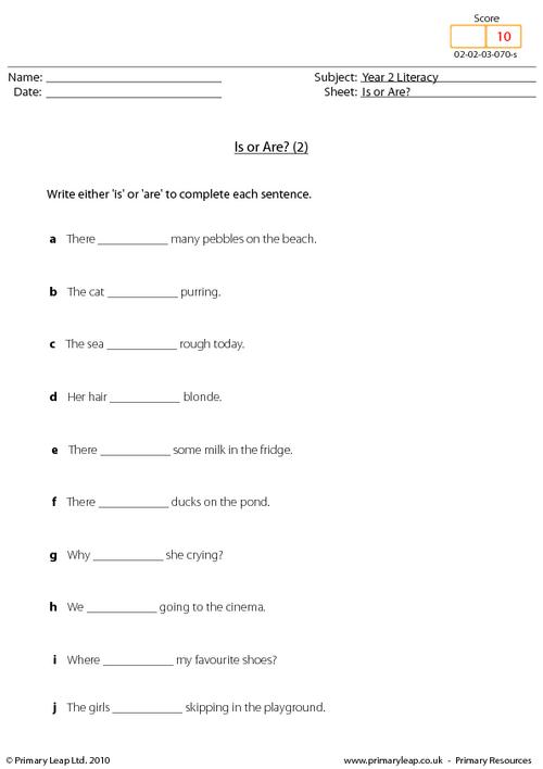 Is Or Are Worksheets