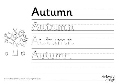 Autumn Handwriting Worksheets | Free Worksheets Samples