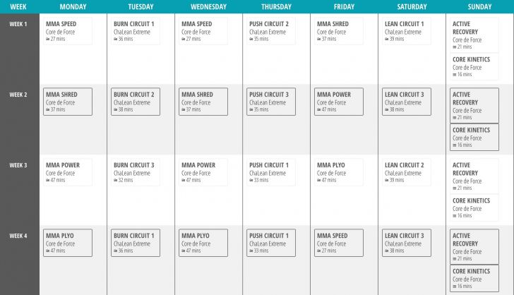 Chalean Extreme Worksheets | Free Worksheets Samples