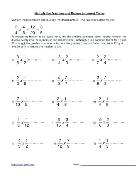 Dividing Fraction Worksheets 6th Grade | Free Worksheets Samples