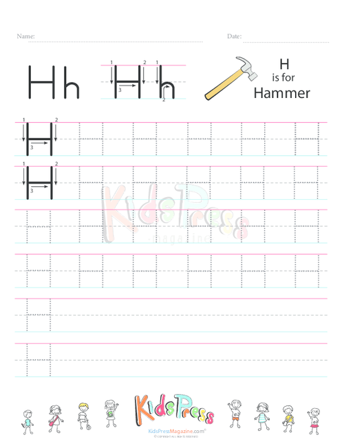 Handwriting Worksheet Letter H | Free Worksheets Samples