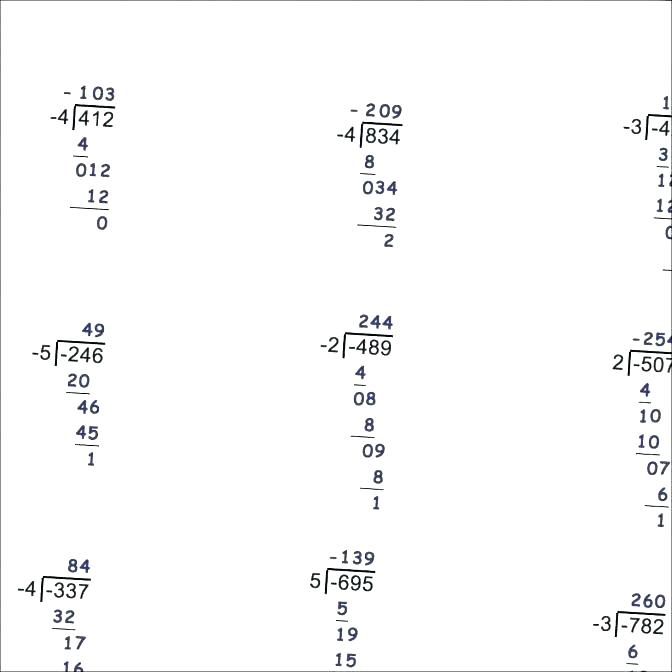 Grade 6 Long Division Worksheets