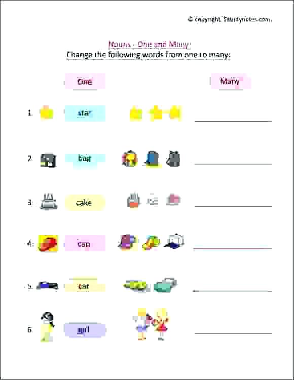 Middle School Noun Worksheets