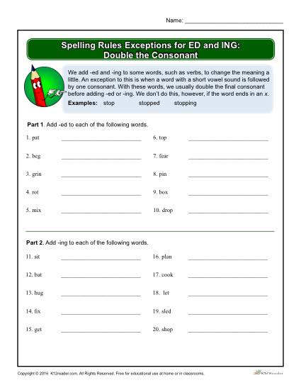 Double Consonant Worksheets 2nd Grade