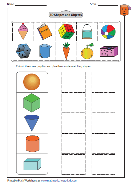 Worksheets On 3D Shapes