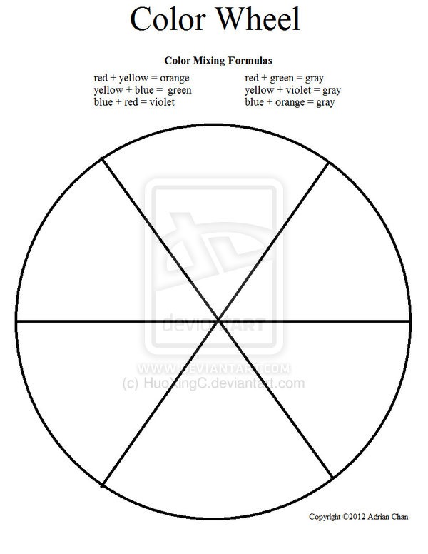 Blank Color Wheel Worksheets Printable