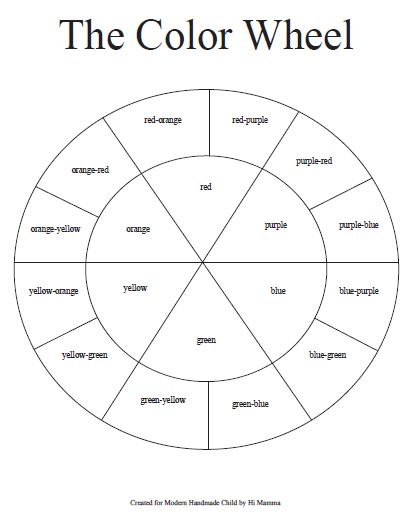 Blank Color Wheel Worksheets Printable