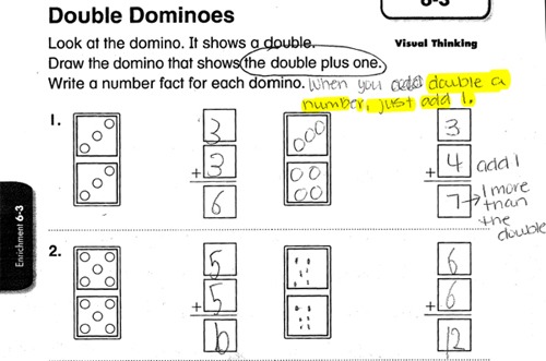Domino Doubles Worksheets