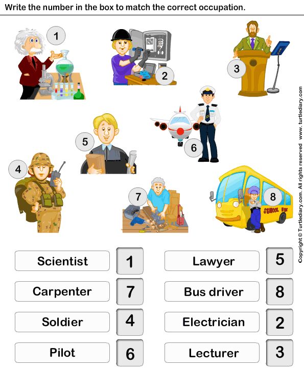 Occupations Worksheets For Kids