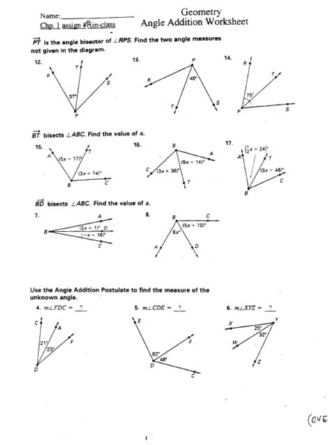 Geometry Angle Addition Worksheet | Free Worksheets Samples Geometry Angle Addition Worksheet | Free Worksheets Samples