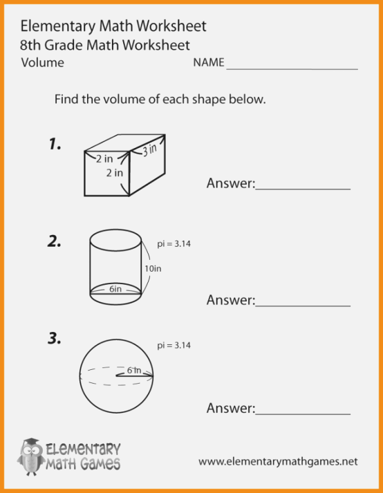 8th Grade Math Worksheets Printable