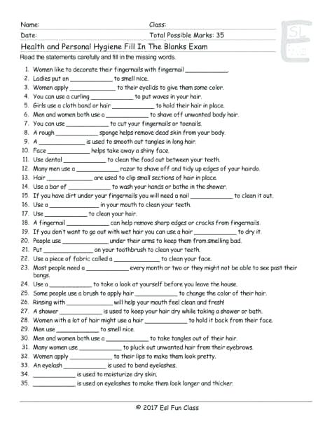 Middle School Health Worksheets Kids Free Printable Health | Free ...